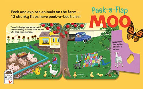 Moo Peek-a-Flap Gift Set: Includes Lift-A-Flap Board Book and Cuddly Plush Toy Friend for Birthdays, Baby Showers, Christmas and Easter Basket Stuffers