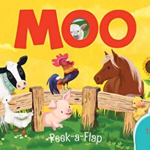 Moo Peek-a-Flap Gift Set: Includes Lift-A-Flap Board Book and Cuddly Plush Toy Friend for Birthdays, Baby Showers, Christmas and Easter Basket Stuffers