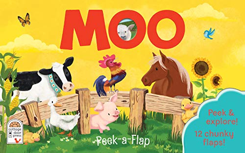 Moo Peek-a-Flap Gift Set: Includes Lift-A-Flap Board Book and Cuddly Plush Toy Friend for Birthdays, Baby Showers, Christmas and Easter Basket Stuffers