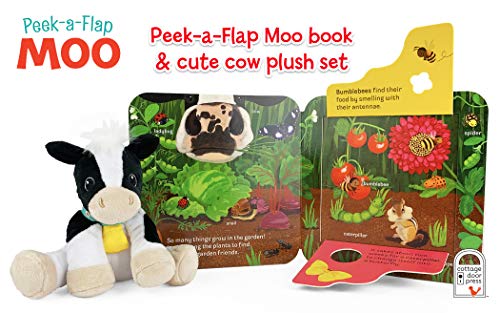 Moo Peek-a-Flap Gift Set: Includes Lift-A-Flap Board Book and Cuddly Plush Toy Friend for Birthdays, Baby Showers, Christmas and Easter Basket Stuffers