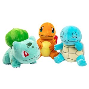 pokémon plush starter 3 pack - charmander, squirtle & bulbasaur 8" generation one stuffed animals