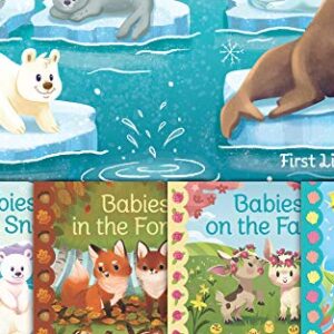 Babies in the Snow Gift Set: Includes Lift-A-Flap Board Book and Cuddly Plush Toy Friend for Birthdays, Baby Showers, Christmas and Easter Basket Stuffers Ages 0 - 4