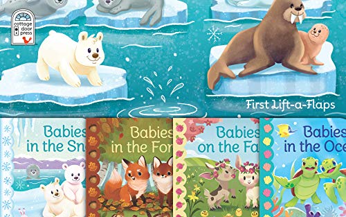 Babies in the Snow Gift Set: Includes Lift-A-Flap Board Book and Cuddly Plush Toy Friend for Birthdays, Baby Showers, Christmas and Easter Basket Stuffers Ages 0 - 4