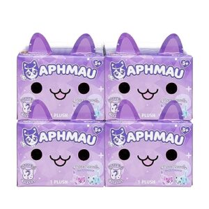 aphmau mini mystery 6" plush - celestial collection - 4 pack; youtube gaming channel, blind box, 4 of 8 unique possible unicorn meemeows, official merch