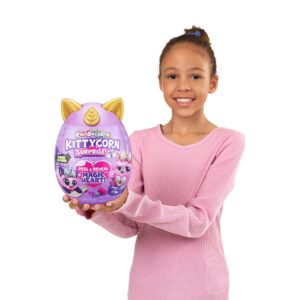 Rainbocorns Kittycorn Surprise Series 2 (Chinchilla Cat) by ZURU, Collectible Plush Stuffed Animal, Surprise Egg, Sticker Pack, Slime, Ages 3+ for girls, Children