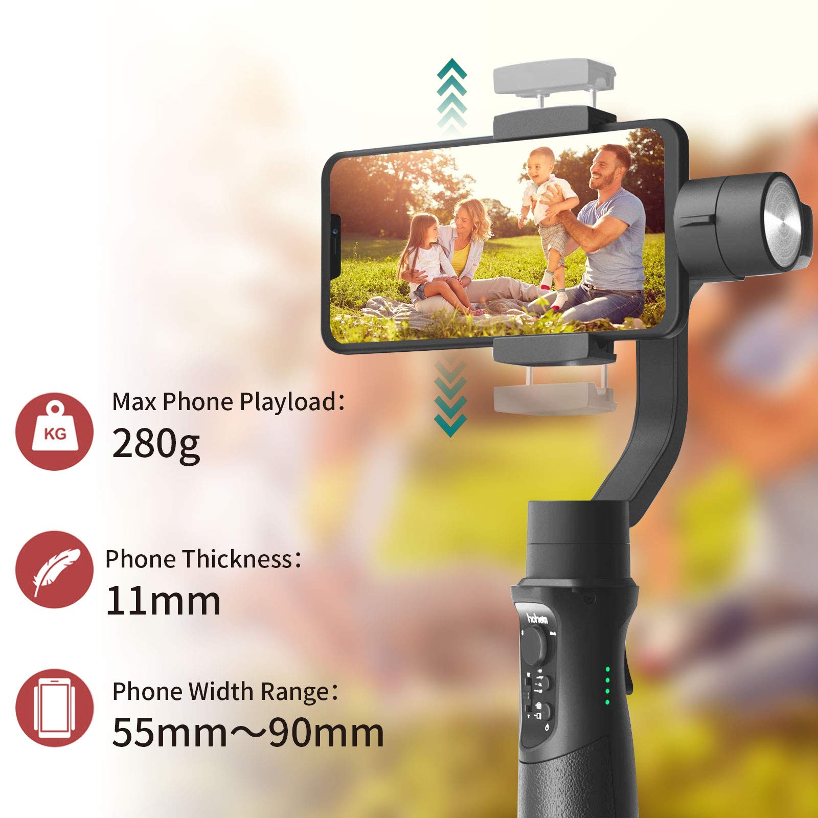 Hohem iSteady Mobile+ 3-Axis Gimbal Stabilizer for iPhone 14/13/12/11/mini/Plus/Pro/Max & Android Smartphones, Supports Inception/Face Tracking/Sports Mode Hohem Joy App (iSteady Mobile Plus)