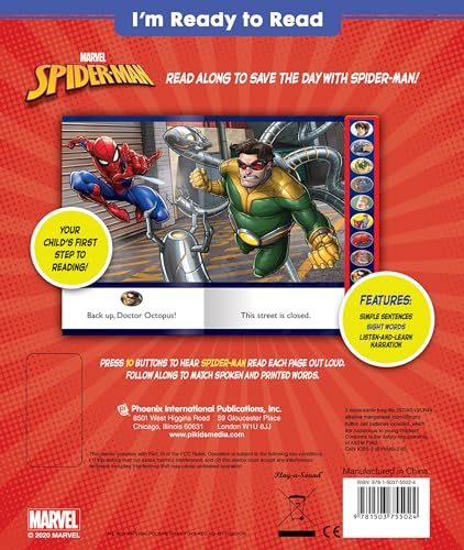 Marvel - I'm Ready to Read with Spider-Man - Interactive Read-Along Sound Book - Great for Early Readers - PI Kids