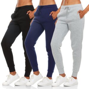 bottomline 3 pack sweatpants women, comfortable womens sweatpants, fleece womens joggers (available in plus)