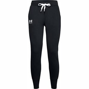 Under Armour Womens Rival Fleece Joggers, Black (001)/White, 3X