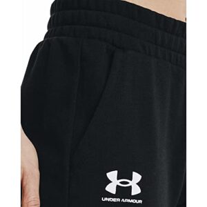 Under Armour Womens Rival Fleece Joggers, Black (001)/White, 3X