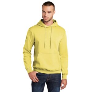 port & company - men's classic pullover hooded sweatshirt yellow