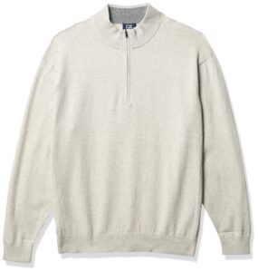 cutter & buck men's cotton-rich classic lakemont anti-pilling half-zip sweater, oatmeal heather, 4x-big