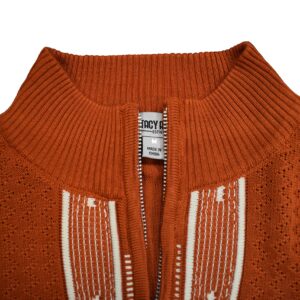 STACY ADAMS Men's Sweater, Vertical Neo Chain Front Design (4XL, PERSIMMON)