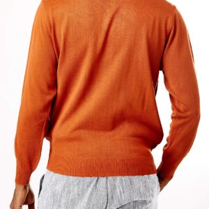 STACY ADAMS Men's Sweater, Vertical Neo Chain Front Design (4XL, PERSIMMON)