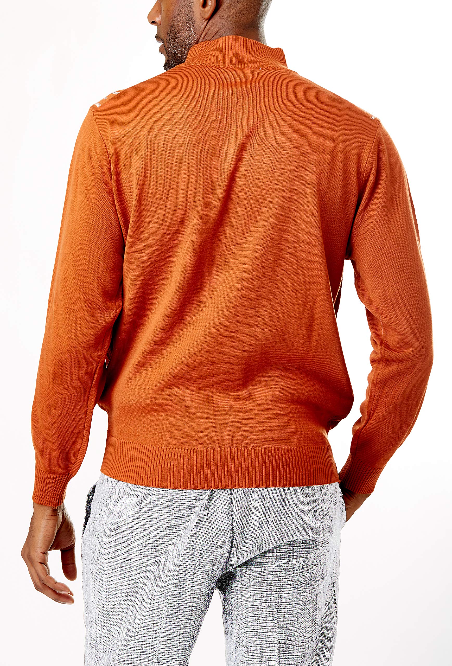 STACY ADAMS Men's Sweater, Vertical Neo Chain Front Design (4XL, PERSIMMON)