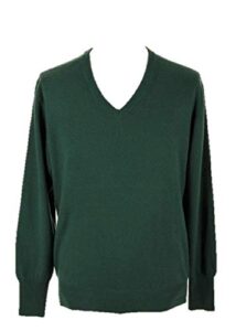 shephe men's v neck cashmere sweater green xxx-large