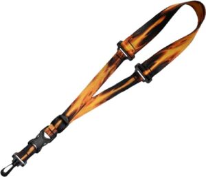 killer-q saxophone strap - stylish quick release, adjustable sax neck straps, fire print