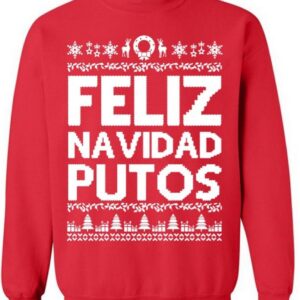 Awkwardstyles 2017 Ugly Christmas Sweaters 4XL Feliz Navidad Putos