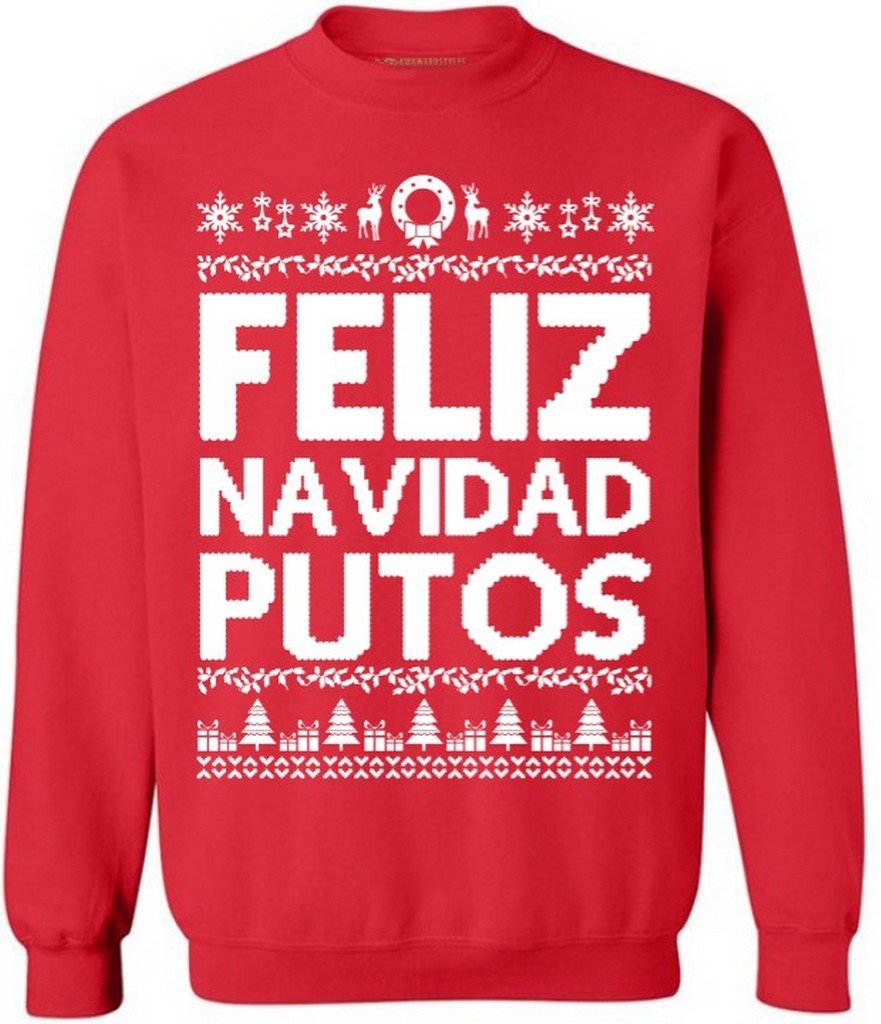 Awkwardstyles 2017 Ugly Christmas Sweaters 4XL Feliz Navidad Putos