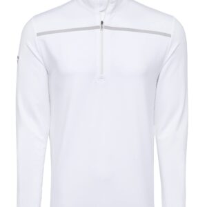 Callaway Men's Weather Series ¼ Zip Mock Neck Pullover For Men, Extended Sizes, Men’S Performance Apparel (Sizes Small-4Xl Big & Tall), White, 4X-Large