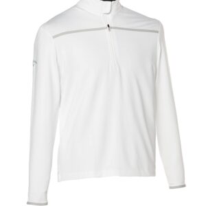 Callaway Men's Weather Series ¼ Zip Mock Neck Pullover For Men, Extended Sizes, Men’S Performance Apparel (Sizes Small-4Xl Big & Tall), White, 4X-Large