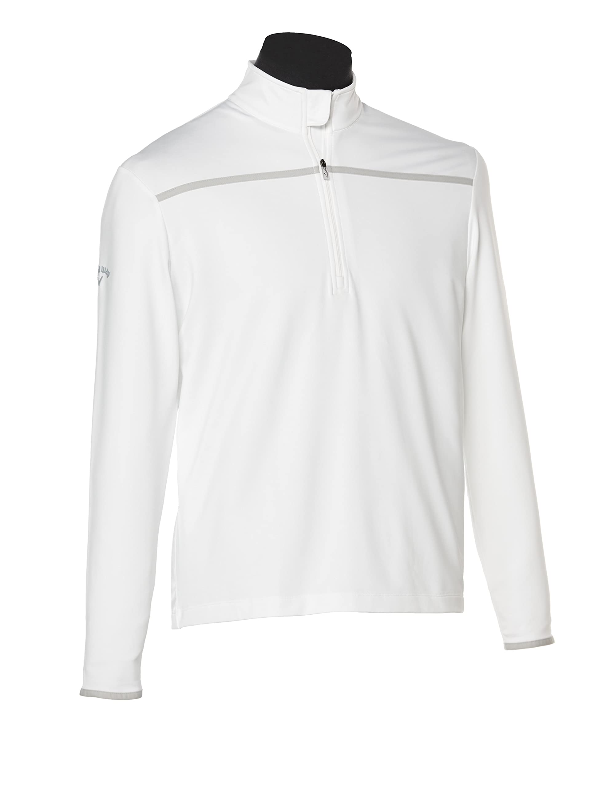 Callaway Men's Weather Series ¼ Zip Mock Neck Pullover For Men, Extended Sizes, Men’S Performance Apparel (Sizes Small-4Xl Big & Tall), White, 4X-Large