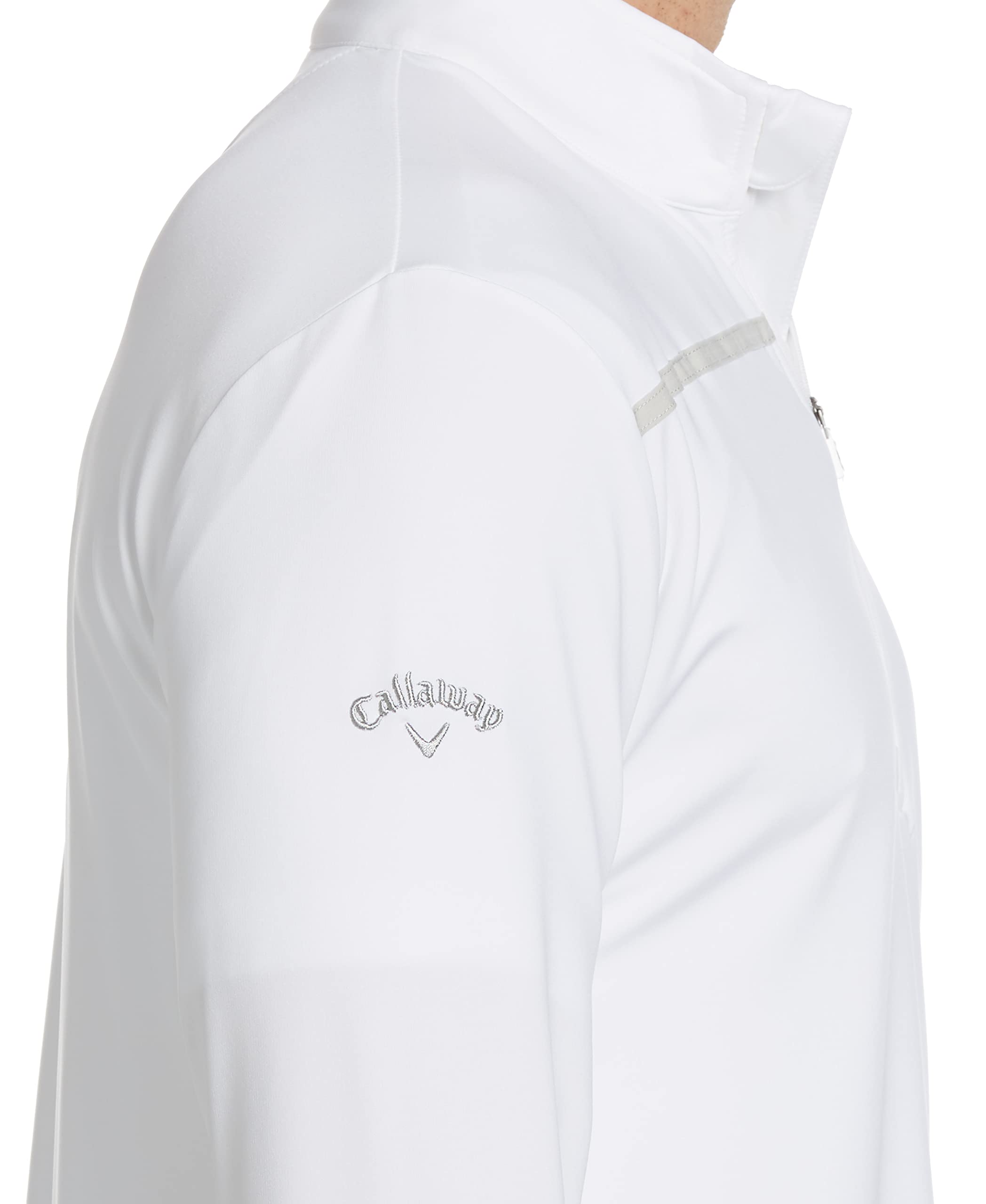 Callaway Men's Weather Series ¼ Zip Mock Neck Pullover For Men, Extended Sizes, Men’S Performance Apparel (Sizes Small-4Xl Big & Tall), White, 4X-Large