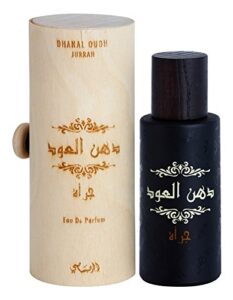 dahn al oudh jurrah for men and women (unisex) edp - eau de parfum 40 ml (1.3 oz) | oriental perfumery | blends saffron and rose with musk, amber and oud | elegant bottle | by rasasi perfumes