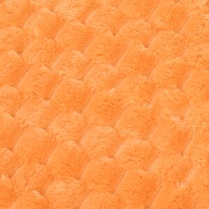 Vessia Flannel Fleece Throw Blanket(50x70 inch), 3D Jacquard Light Orange Fuzzy and Warm Blanket for Couch,Sofa,Bed,Chair, 300GSM Super Soft Touch Cozy Lightweight Throw for All-Season Home Decor