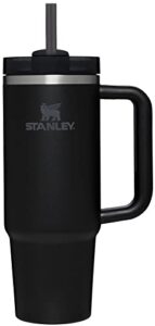 stanley quencher h2.0 flowstate stainless steel vacuum insulated tumbler with lid and straw for water, iced tea or coffee, smoothie and more, black , 30 oz