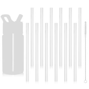 12pcs straw replacement for simple modern kids, water bottle straw accessories for simple modern kids water bottle stainless steel reusable tumbler for toddlers 14oz, including 1 brush