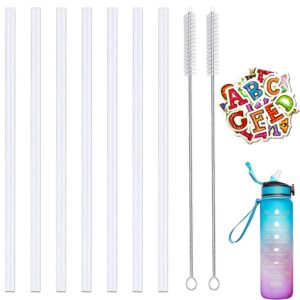 miracredo 7 pcs replacement straws for simple modern, fit giotto, fit thermoflask and for more water flask, bpa free straws fit takeya replacement straw, come with 2 straw cleaner brushes