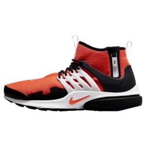 nike mens air presto mid utility, orange/orange-black-white, 10