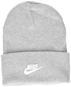 nike sportswear utility beanie (cotton, dark grey heather/white)