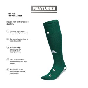 adidas Utility All Sport Over The Calf (OTC) Socks (1-Pair), Team Dark Green/White/2, Medium