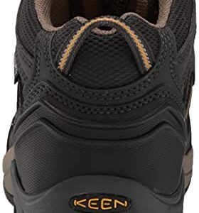 KEEN Utility Women's Lansing Mid Height Steel Toe Waterproof Work Boots, Raven/Tawny Olive, 8