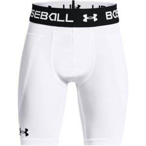 under armour boys utility slider 21 shorts, white (100)/black, medium