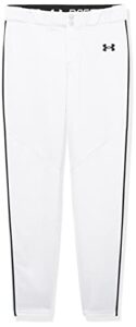 under armour boys utility baseball pant pipe , (100) white / black / black , x-large