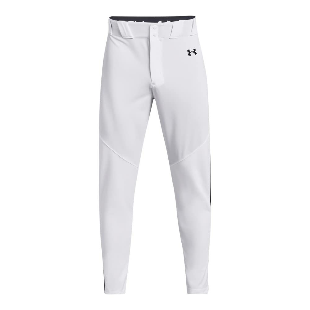 Under Armour Men's Utility Baseball Straight Leg Pant Pipe 22, (102) White/Midnight Navy/Midnight Navy, Medium