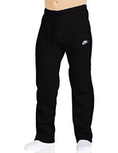 nike men's sportswear open hem club pants, black/white, x-large