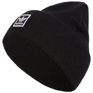 adidas originals tall utility cuff beanie, black/white, one size