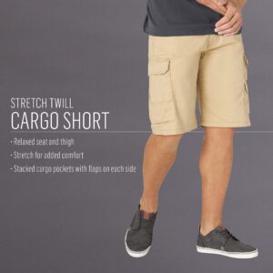 Wrangler Authentics Men's Stretch Twill Cargo Shorts, Asphalt, 46