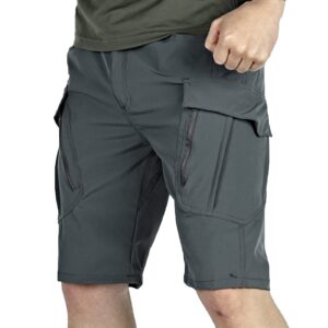 muscularfit athletic shorts with zipper pockets men shorts with zipper pockets men 2023 casual multi pockets work utility shorts big and tall solid cargo shorts work workout shorts mens gray l