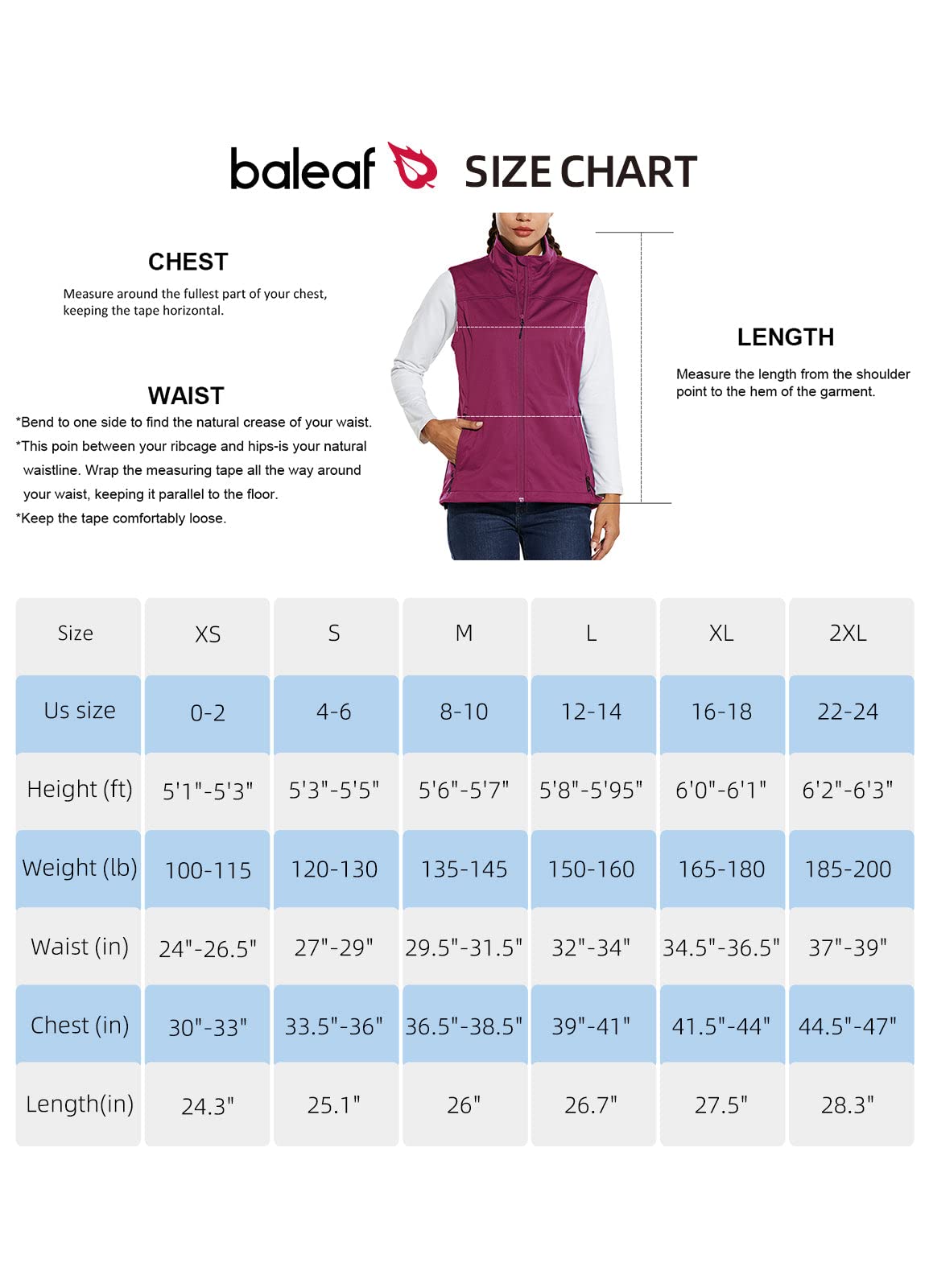 BALEAF Women's Lightweight Vest Softshell Sleeveless Jacket Windproof Stand Collar with Zipper Pockets Running Hiking Golf Rouge L