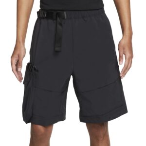 nike mens sportswear unlined utility cargo shorts, black/black, small short