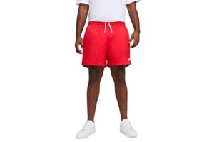 nike nsw woven flow shorts university red/white 2xl