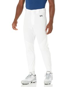 under armour men's utility baseball pant closed 22, (100) white / / black, medium