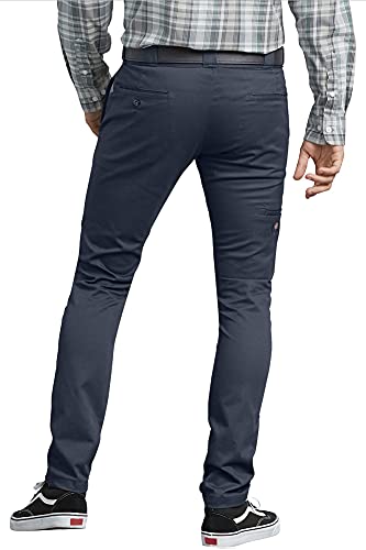 Dickies mens Skinny Straight-fit work utility pants, Dark Navy, 28W x 30L US