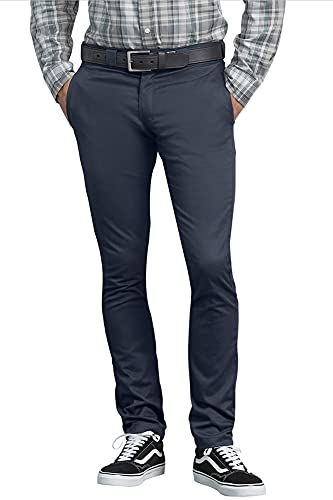 Dickies mens Skinny Straight-fit work utility pants, Dark Navy, 28W x 30L US