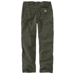 Carhartt Men's Rugged Flex Relaxed Fit Canvas Double-Front Utility Work Pant, Moss, 35 x 30